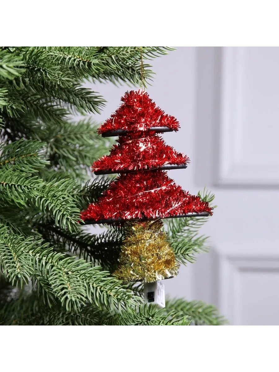 Украшение из мишуры 'Красная Елочка' 17 см