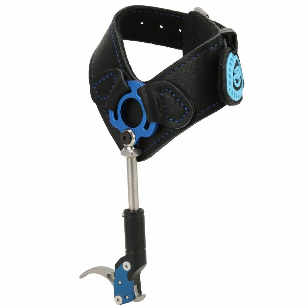 Синяя алюминиево-кожаная удобная регулируемая длина лука с крючком для запуска дуги тетивы