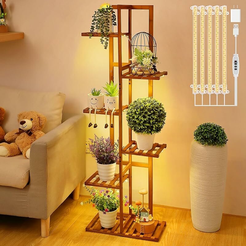 48-дюймовая подставка для растений с светильником для выращивания