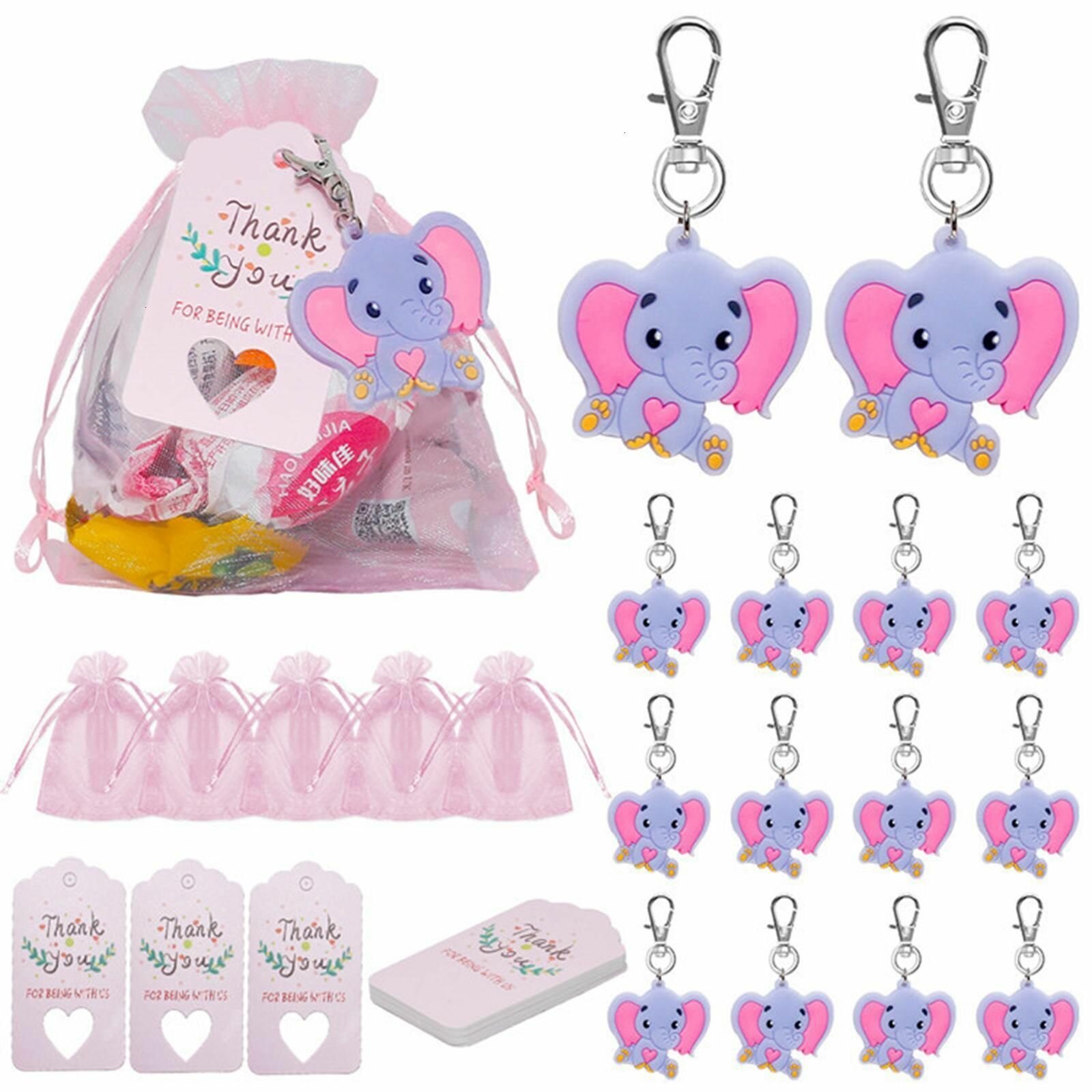 Набор для детского душа baby shower elephant keychain set-розовый