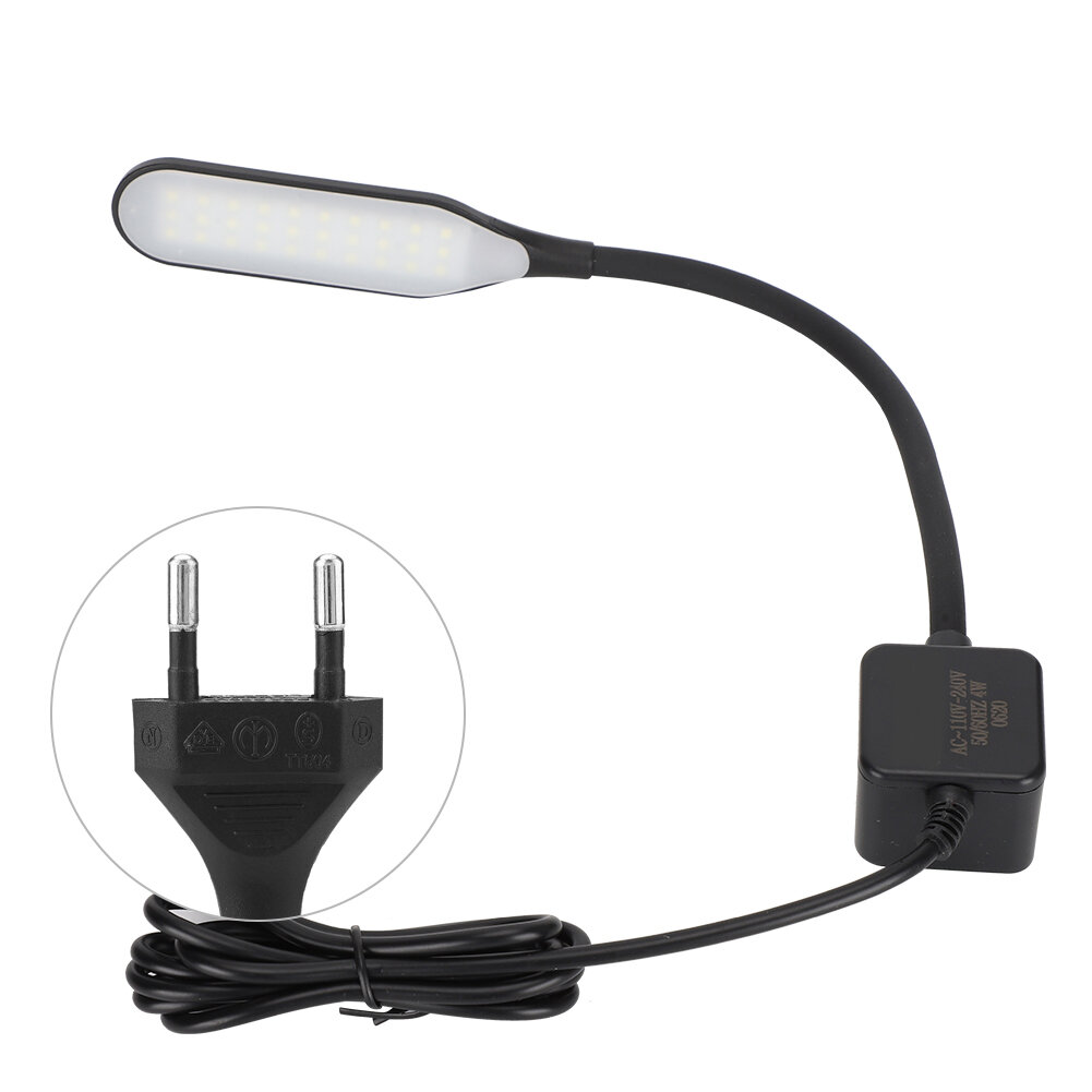 Светодиодная лампа для швейной машины, 30 нашивок из бисера, настольная лампа с магнитным основанием, 110 В-240 В (черная вилка европейского стандарта)
