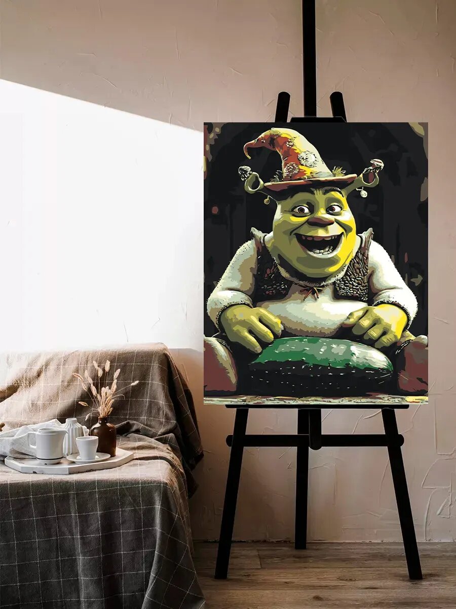 Картина по номерам Шрек Мультфильм Зеленый Человек