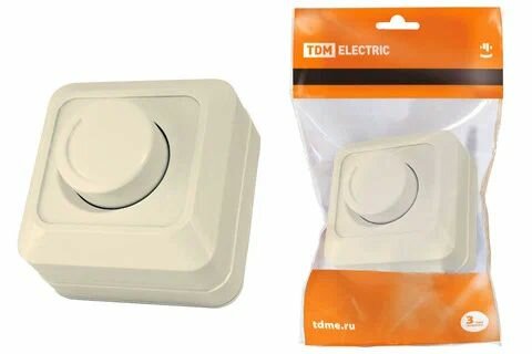 Светорегулятор поворотный RL 600Вт IP20 сл. кость Ладога SQ1801-0209 Только для галогеновых и ламп накаливания!