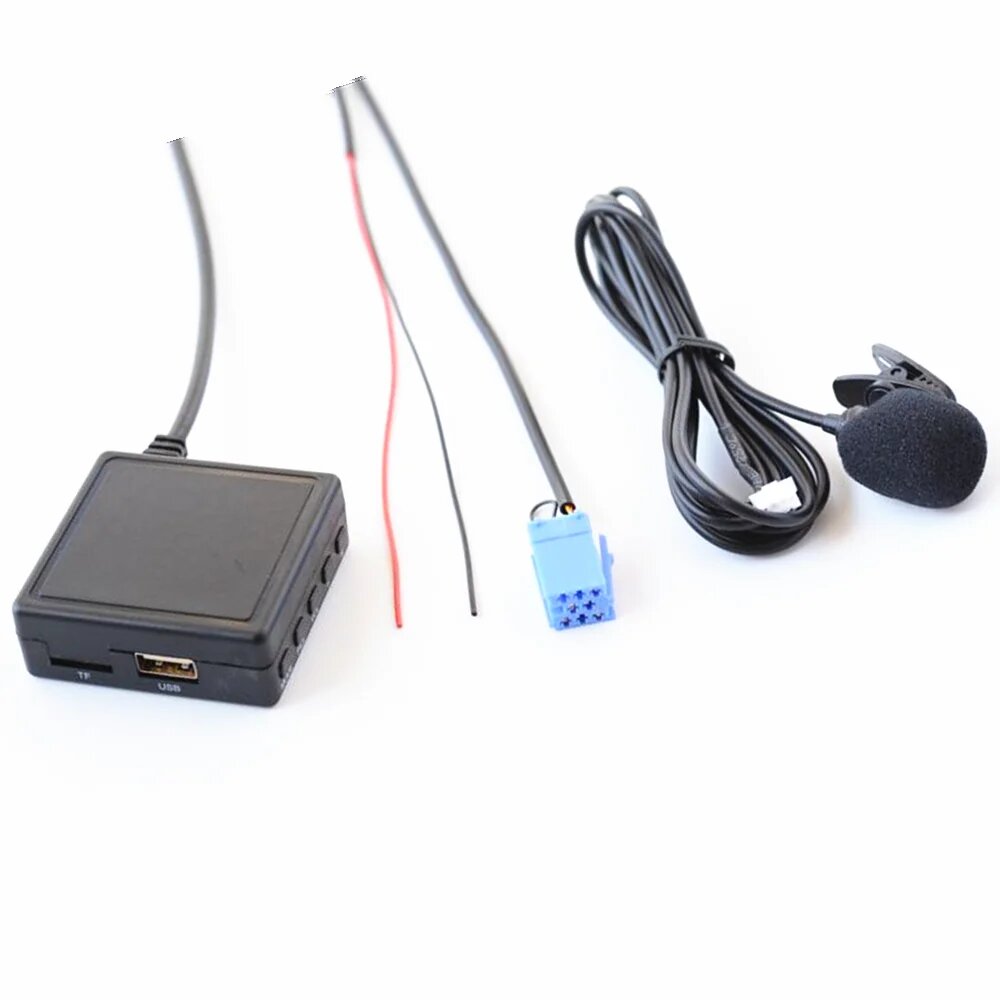 Переходник громкой связи USB, для автомобильного микрофона, Bluetooth 5,0, беспроводной, AUX вход, аудио кабель для Smart Fortwo 450, радио, MP3, Черный