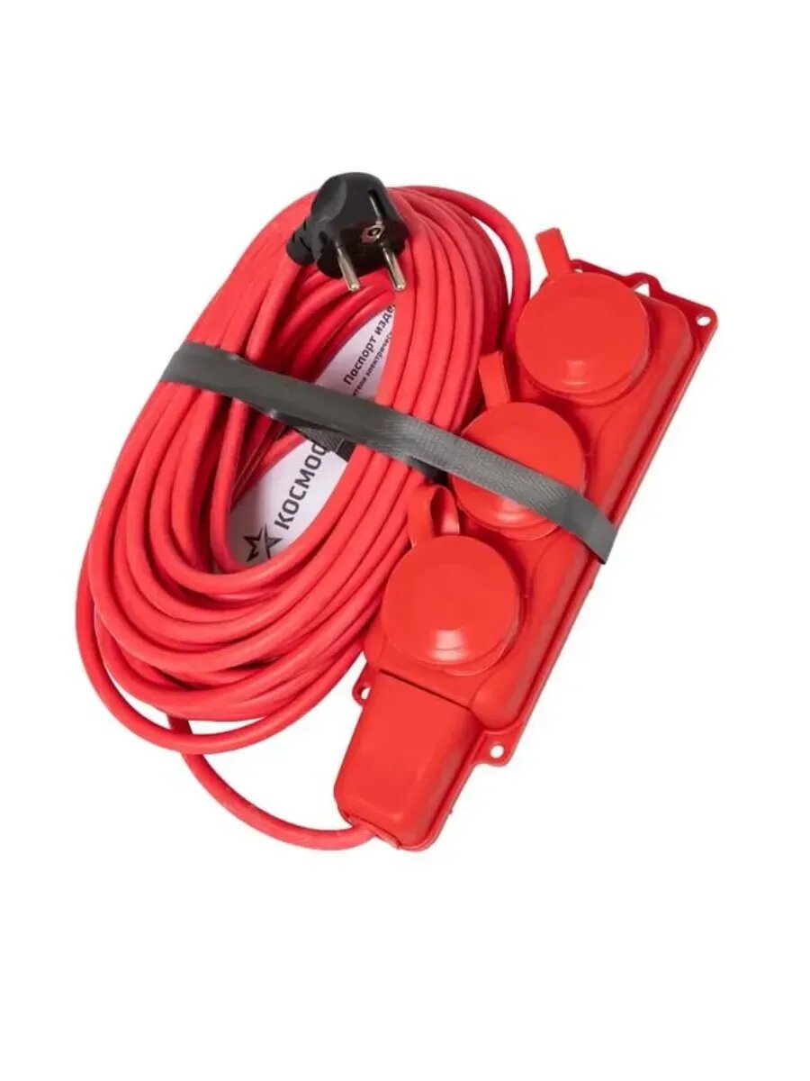 Удлинитель-колодка 15 м 3 гнезда YKsm15m-3g(16A)KG-R