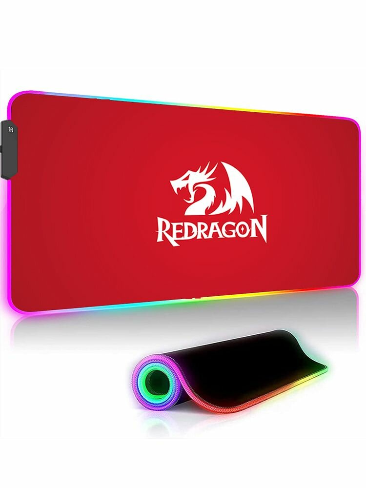 Коврик Redragon Gaming Dragon Keyboard, для мыши, нескользящий, RGB-LED, 40 см x 90 см