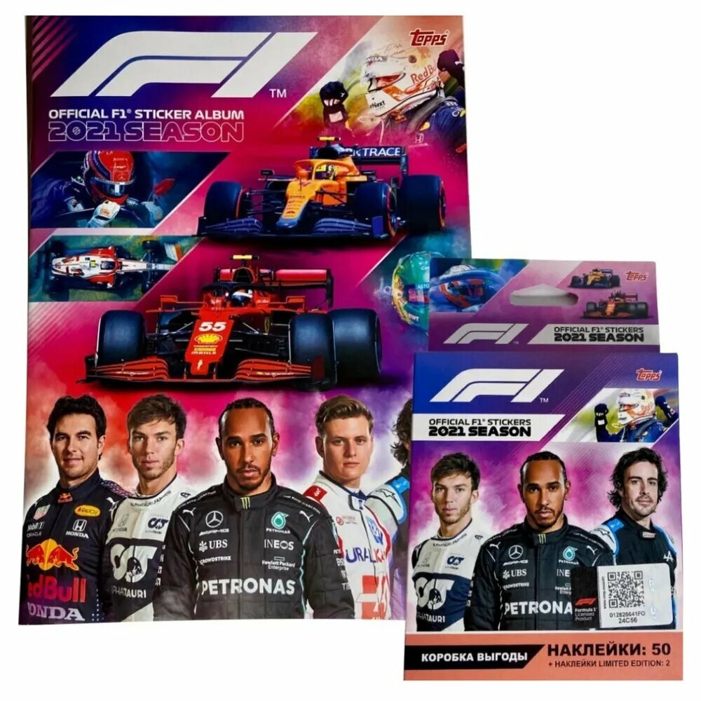 Новая модельКоллекционные наклейки Topps Formula 1 Альбом и блистер наклеек / Подарочный набор стикеров Формула 1 со звездами мирового автоспорта для любителей панини