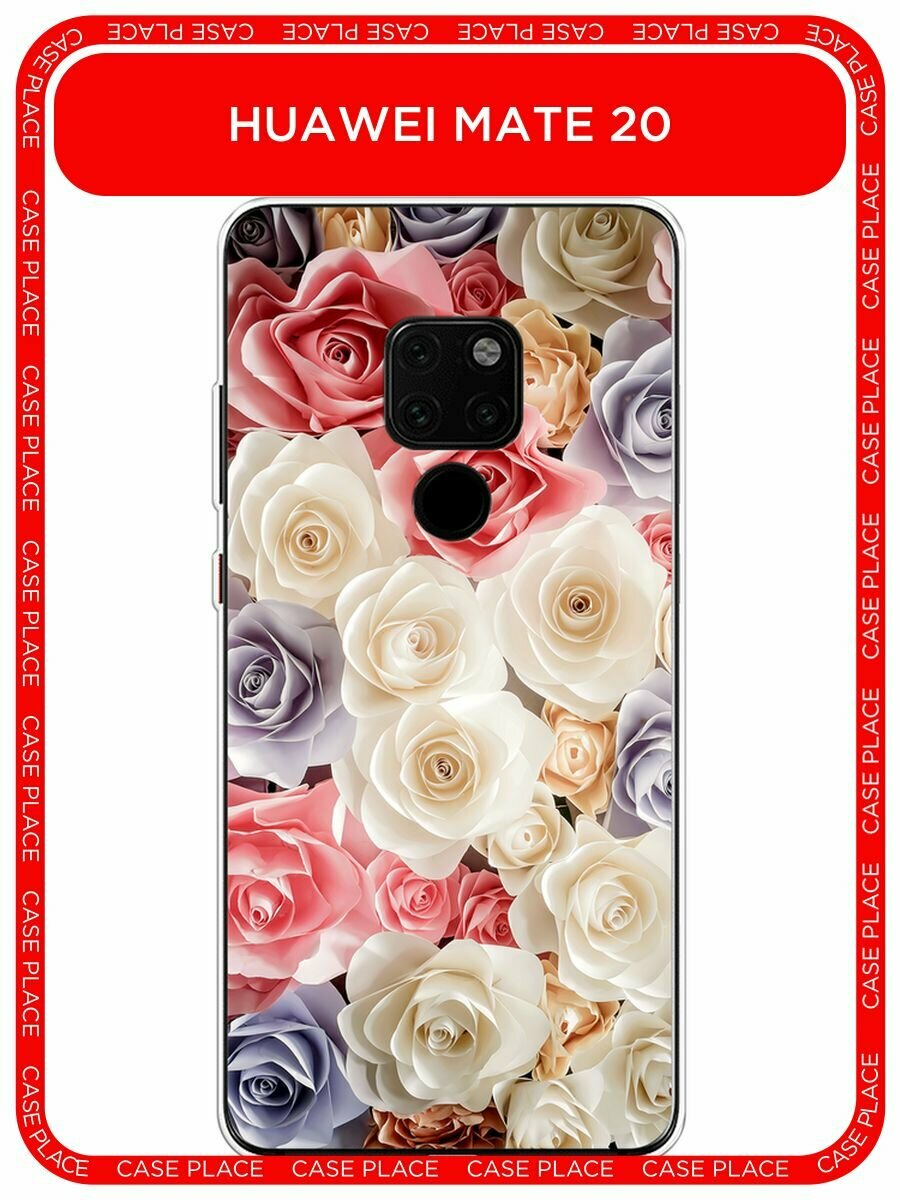 Чехол на Huawei Mate 20 / Хуавей Мате 20 с принтом "Пастельные розы"