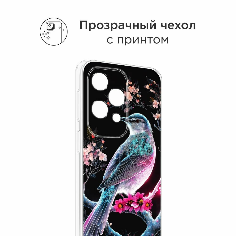 Чехол на Oppo A3s / Oppo A3s с принтом "Птица на цветущем дереве" — фото 1