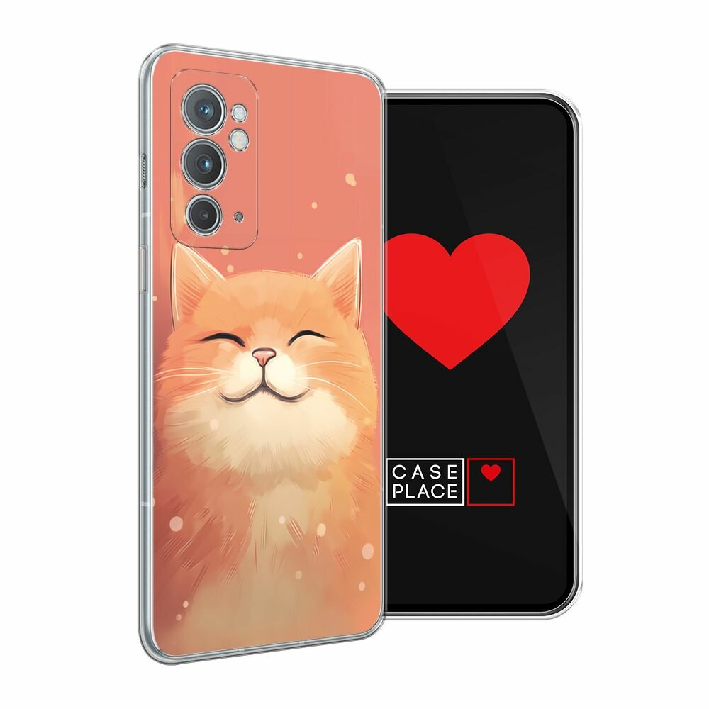 Чехол на OnePlus 9RT / ВанПлас 9RT с принтом "Довольный рыжий котик" — фото 1