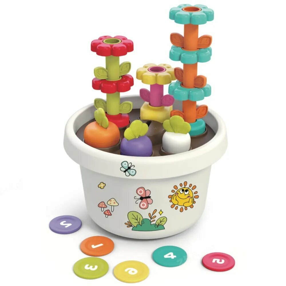 Развивающая игрушка-сортер 3 в 1 Садовод . Бизиборд для малышей от 0 месяцев