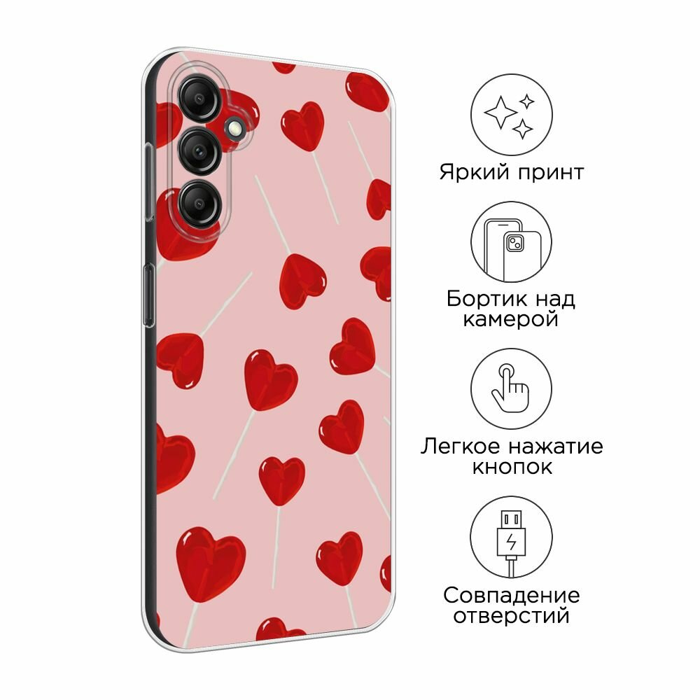 Чехол на Samsung Galaxy A15 / Самсунг А15 с принтом "Сердечки-леденцы 1 - 14 февраля" — фото 1