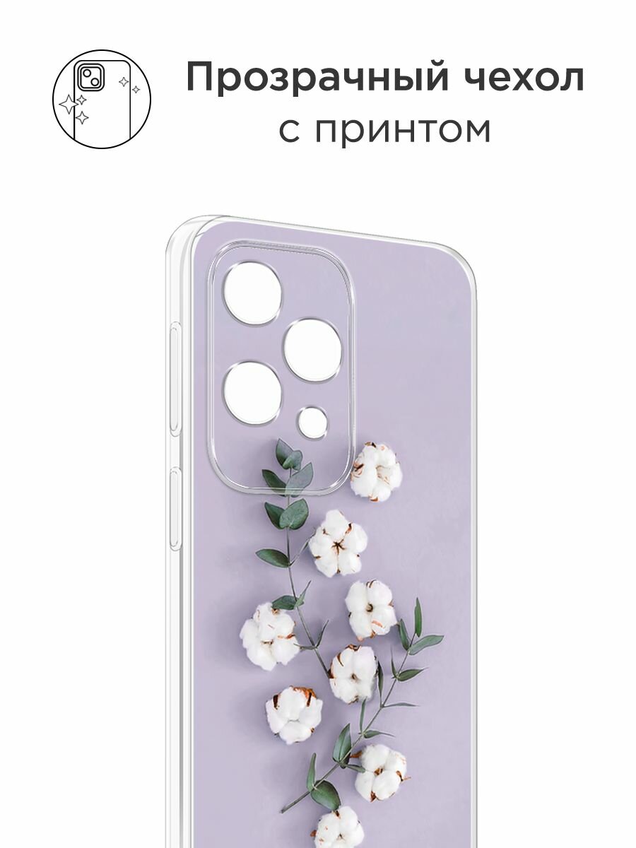 Чехол на Realme 9 5G / Реалми 9 5G с принтом "Веточка хлопка" — фото 1