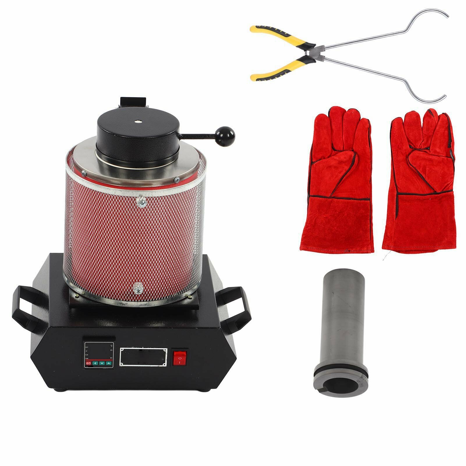 Красная электрическая плавильная печь для золота 3 кг, для ювелирных изделий, металла, золота и серебра, вилка EU 220 В.