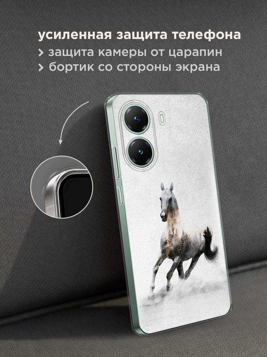 Силиконовый чехол на Poco X7 Pro / Поко X7 Про с принтом "Лошадь лес" — фото 1