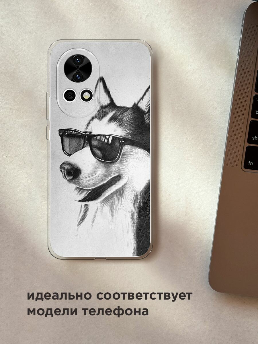 Чехол на Huawei Nova 12/Nova13 / Хуавей Нова 12/Нова 13 с принтом "Крутой Хаске" — фото 1