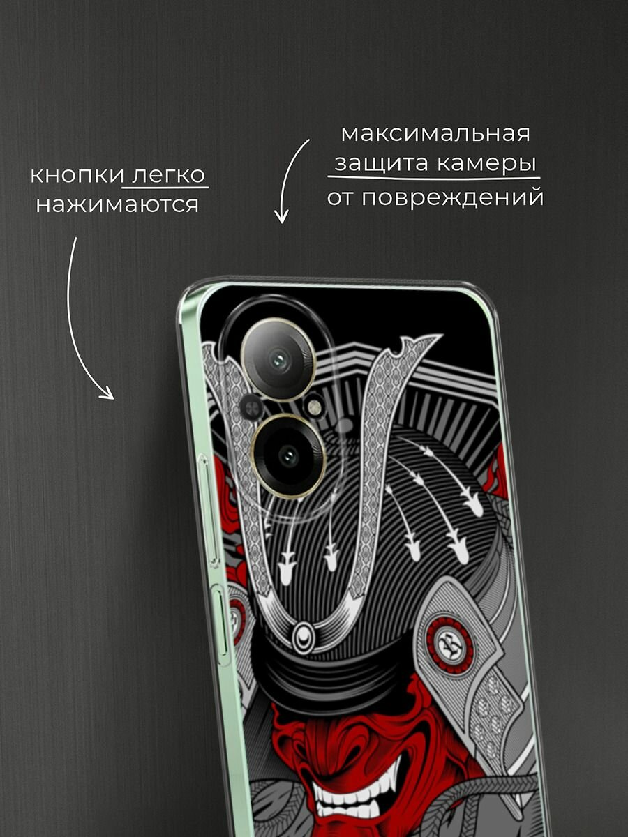 Чехол на Realme C67 4G / Реалми C67 4G с принтом "Красная маска самурая" — фото 1