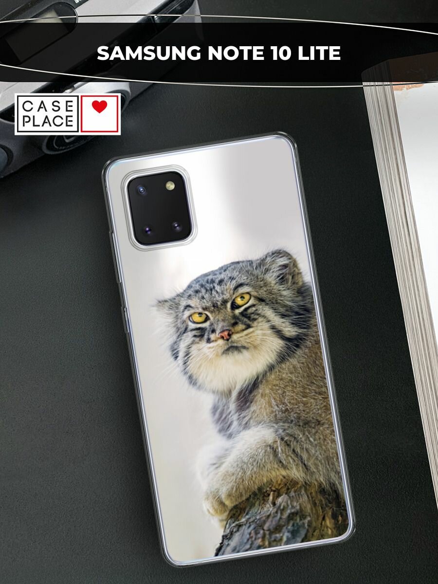 Чехол на Samsung Galaxy Note 10 Lite / Самсунг Гэлакси Нот 10 Лайт с принтом "Кот манул 1"