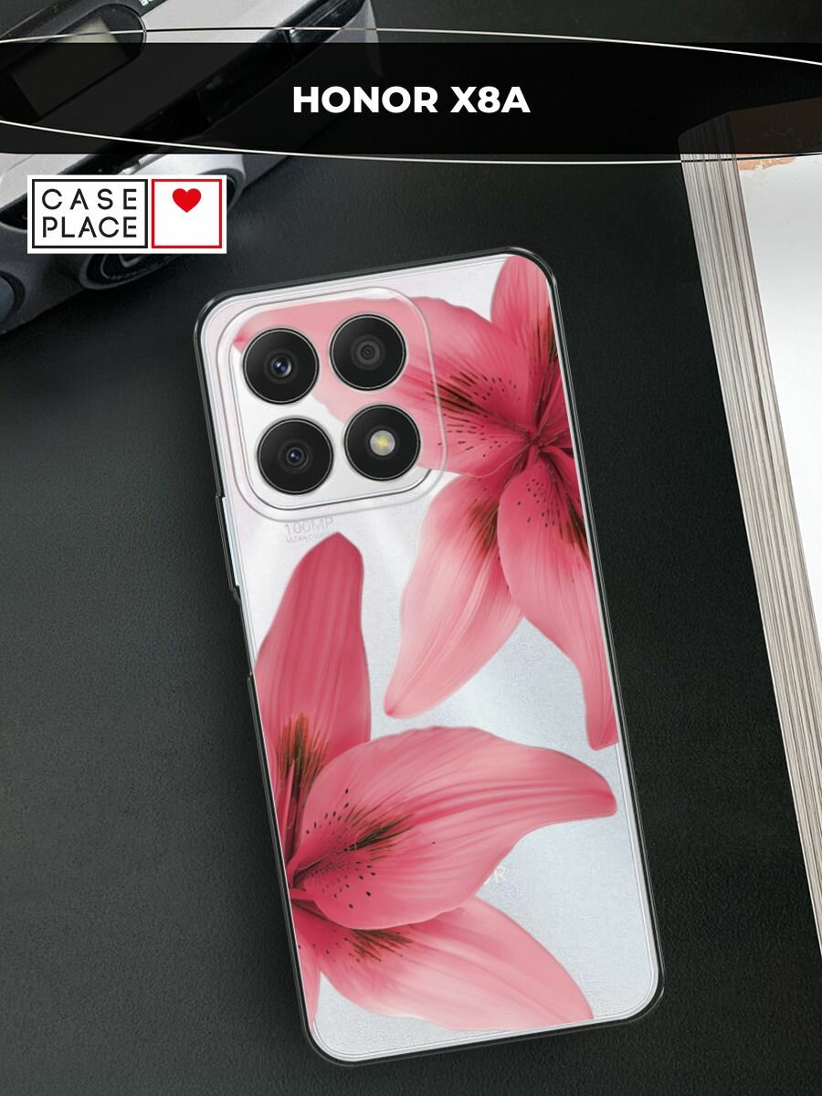 Чехол на Honor X8A / Хонор X8A с принтом "Pink flower"
