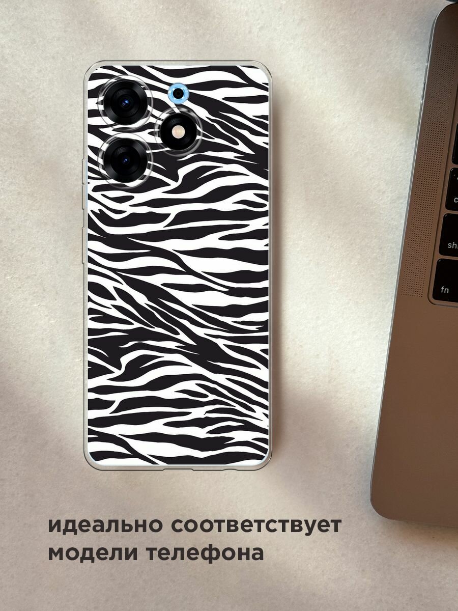 Чехол на Tecno Spark 10 Pro / Текно Спарк 10 Про с принтом "Принт зебра" — фото 1
