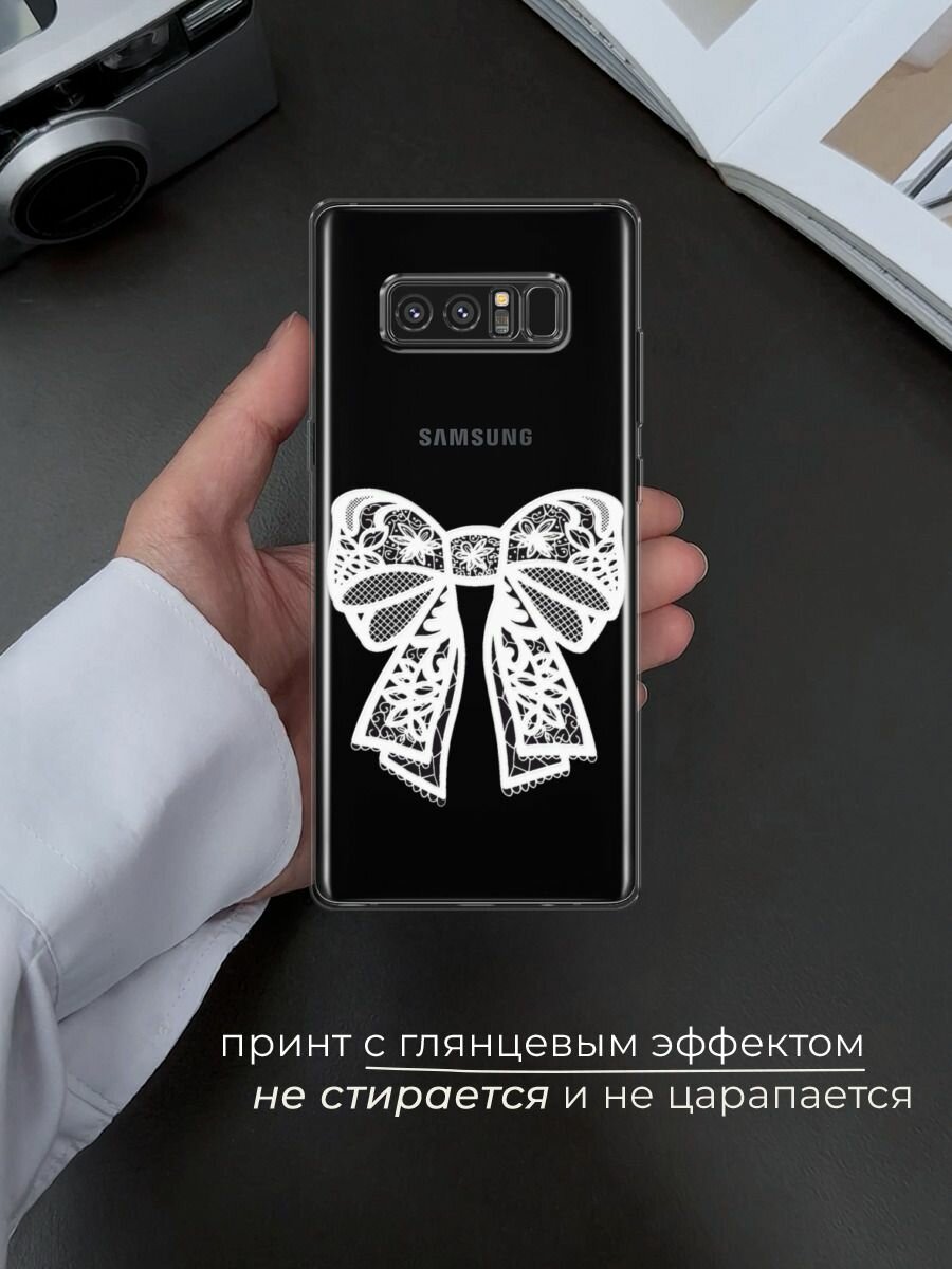 Чехол на Samsung Galaxy Note 8 / Самсунг Галакси Нот 8 с принтом "Черно-белый бант 2" — фото 1
