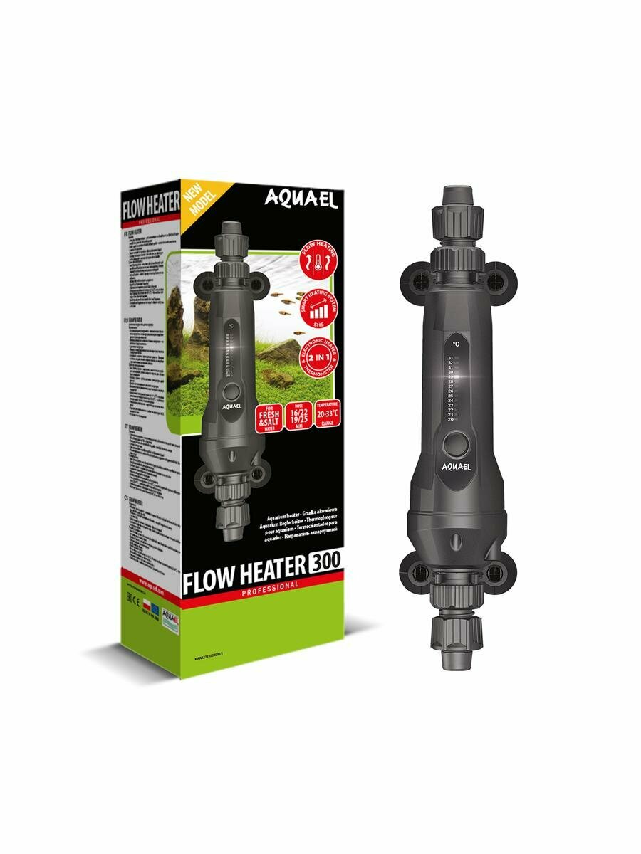 Нагреватель для аквариума проточный AQUAEL FLOW HEATER 300 Вт, 100 - 600 л