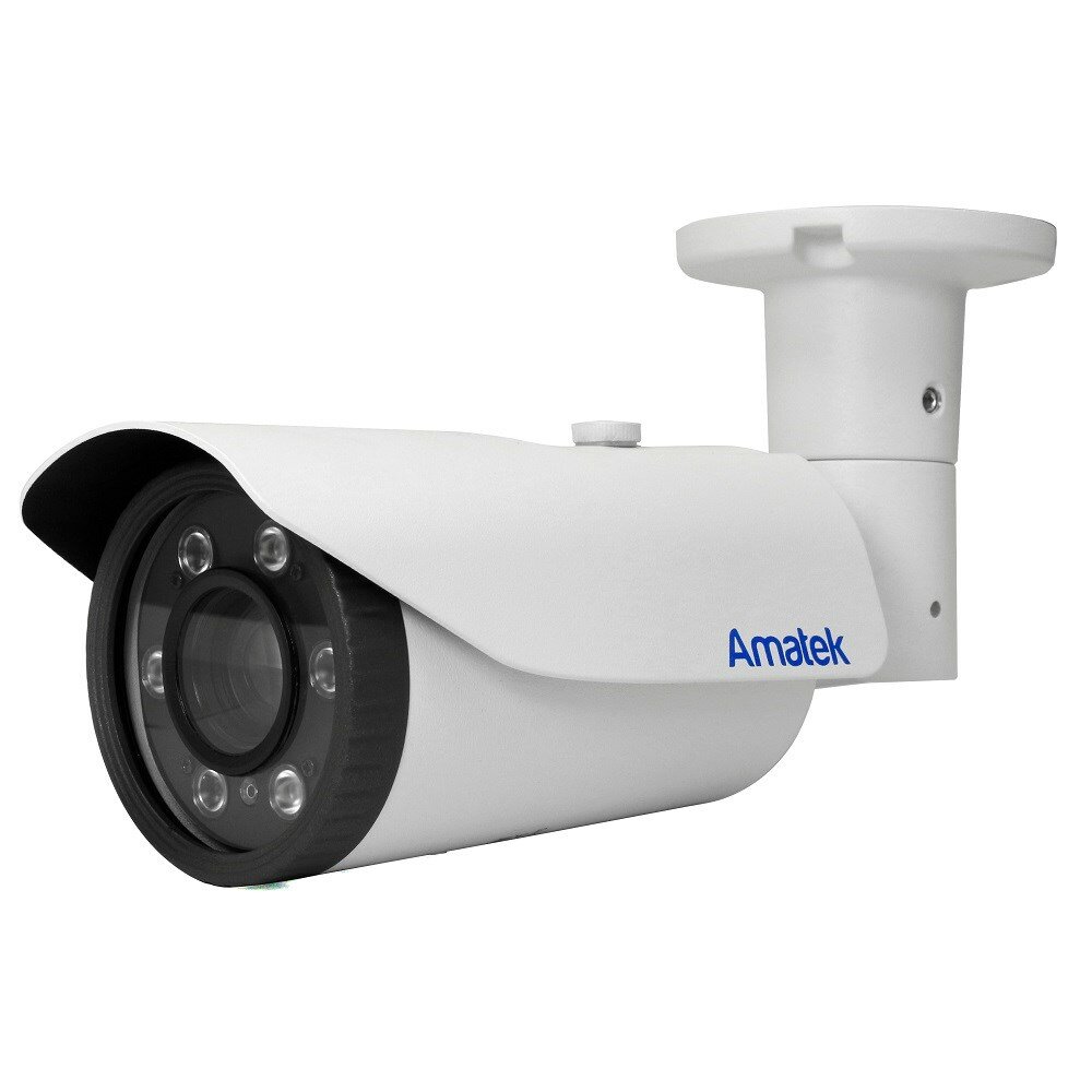 AC-HS505VS (5-50) белая Amatek Уличная цилиндрическая мультиформатная MHD видеокамера, объектив 5-50мм, 5Мп, Ик