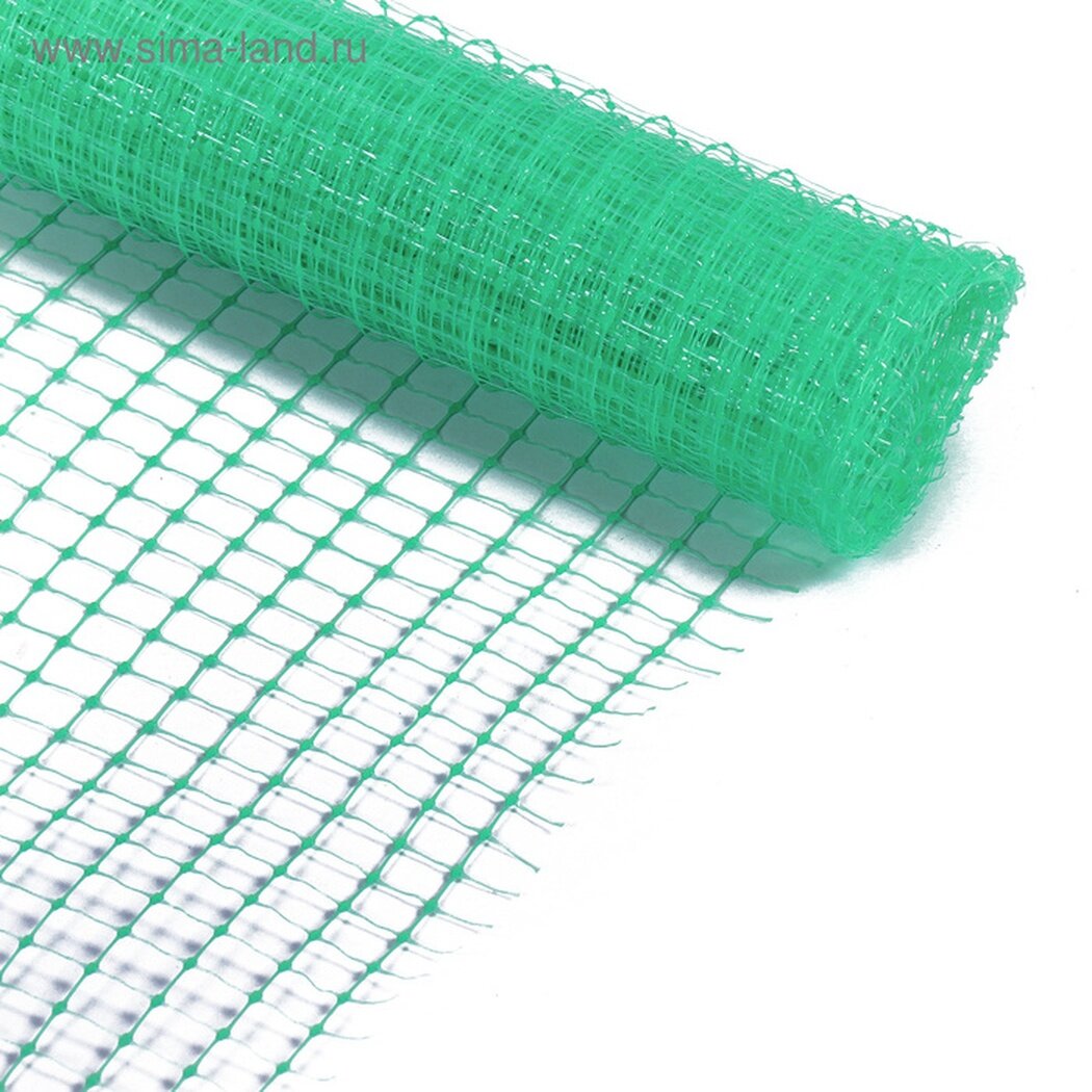 Сетка садовая Greengo, 1 × 5 м, ячейка ромб 13 × 13 мм, для птичников, пластиковая, зелёная, в рулоне