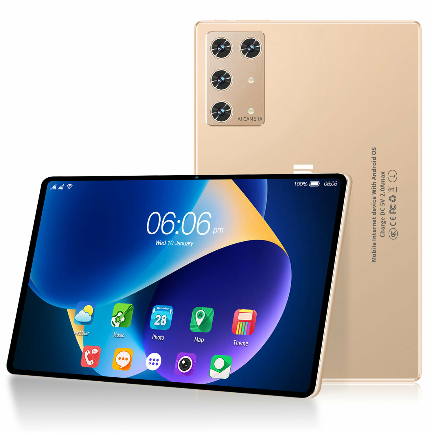 Игровой планшет "S25 Ultra", 11,6", 16 GB/1 TB, барометр, датчик освещенности, ударопрочный，золотой