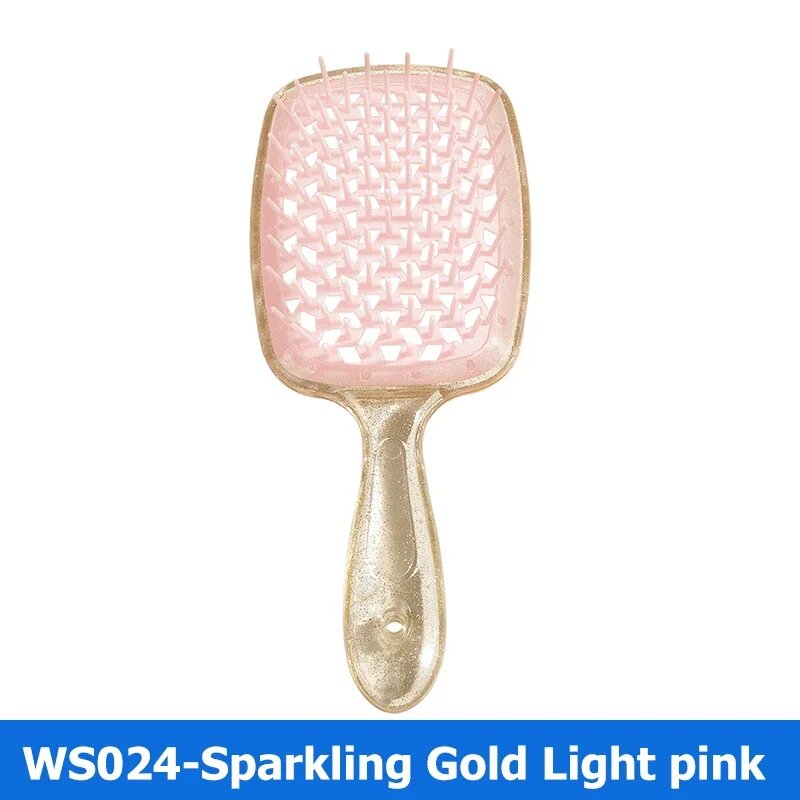 Расческа массажная Sparkling Gold Light pink WS024