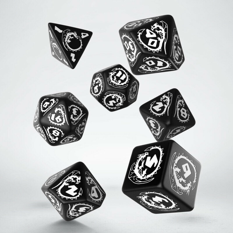 Набор кубиков Q-workshop Dragons Modern Dice Set Black/White