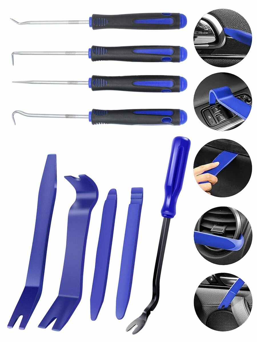 9 штук, Набор крючков для снятия сальников уплотнительных колец / Отвертка крючок-DKD-CJ0828