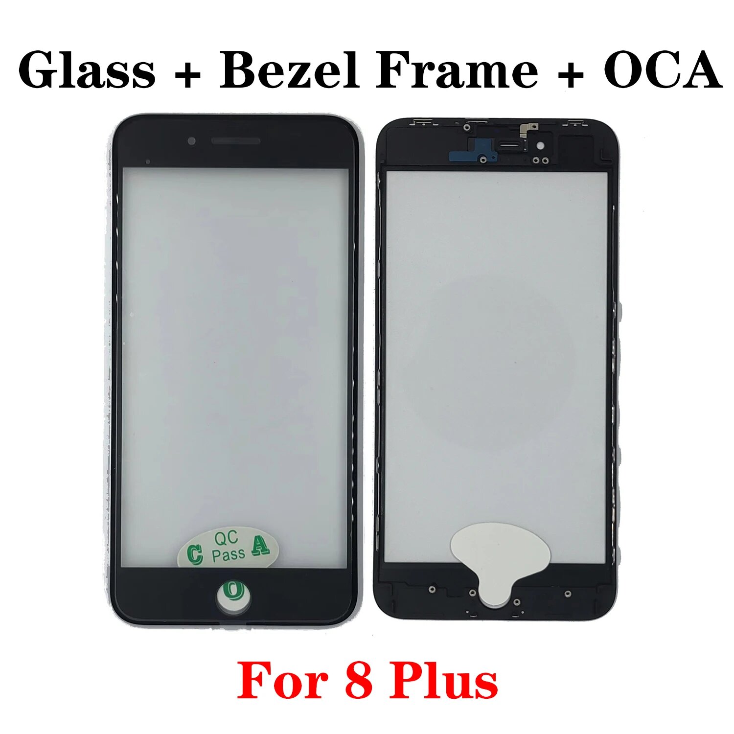 Внешнее стекло + OCA для iPhone 5 5G 5S 6 6G 6S 7 7G 8 8G Plus Переднее внешнее стекло 8 Plus Black