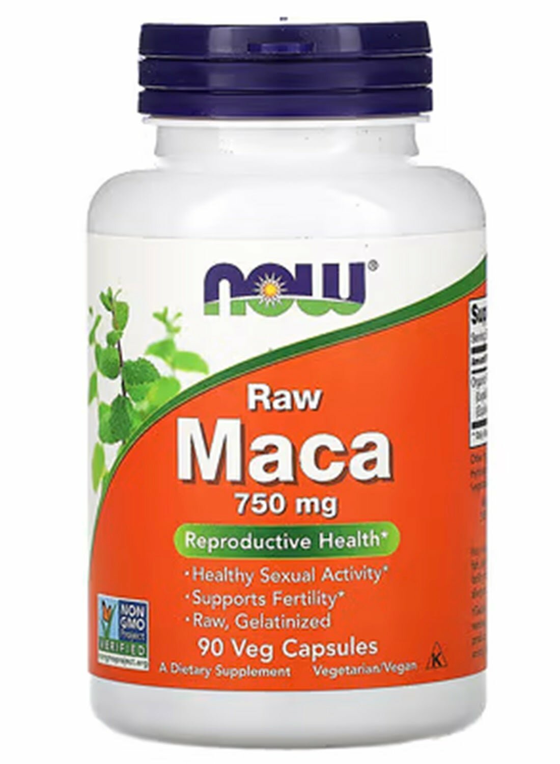 Now Foods Maca RAW Мака необработанная, 750 мг, 90 растительных капсул