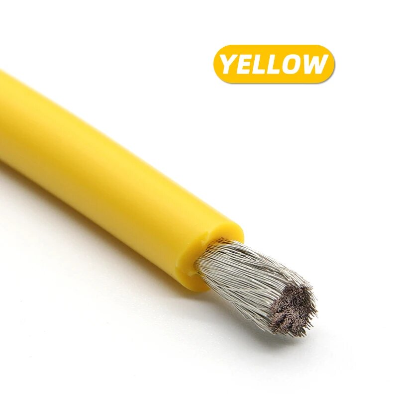 Медный кабель из силикона 30-8 AWG 12AWG, Yellow, 5M
