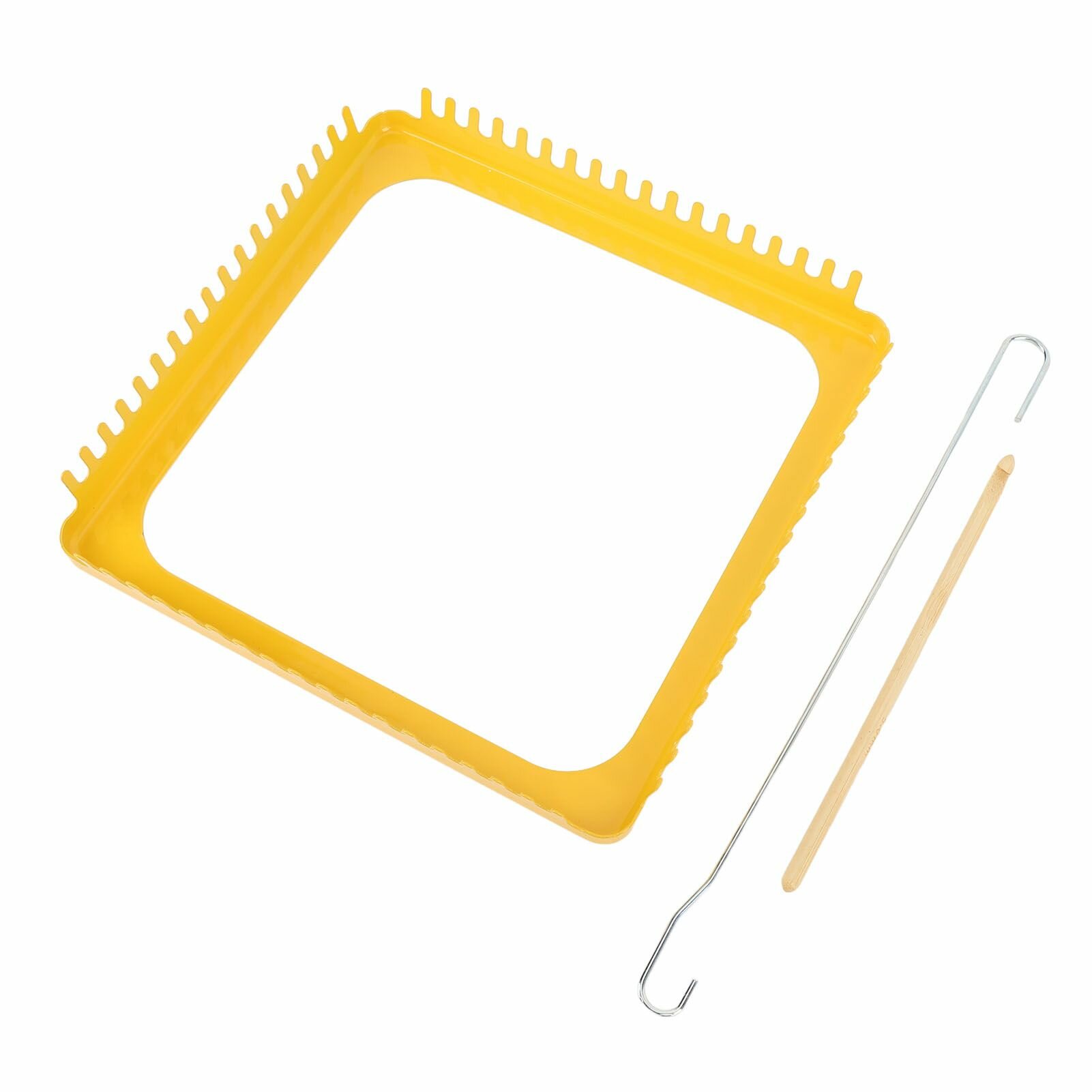 Комплект для ткацкого станка, желтый металл, 18 зубцов, квадратная ткацкая рамка для гобеленов, шарфов, шляп