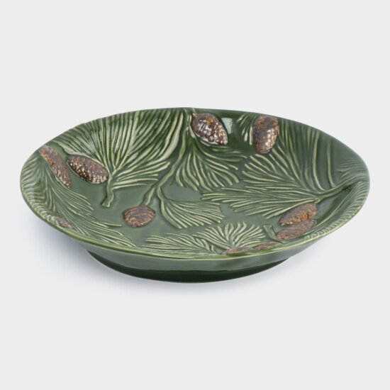 Блюдо Anna Lafarg Fir branch Шишки на еловой ветке 26 см, керамика (ANLAF-DDC-310124-8)