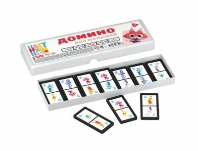 Домино Stellar "Цветняшки", в футляре, детское, от 3 лет, пластик, 2-4 игрока