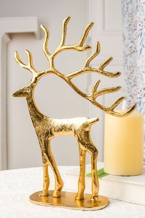 Статуэтка олень троллаф, золотая, металл, 31 см, Boltze 2004021/9829693