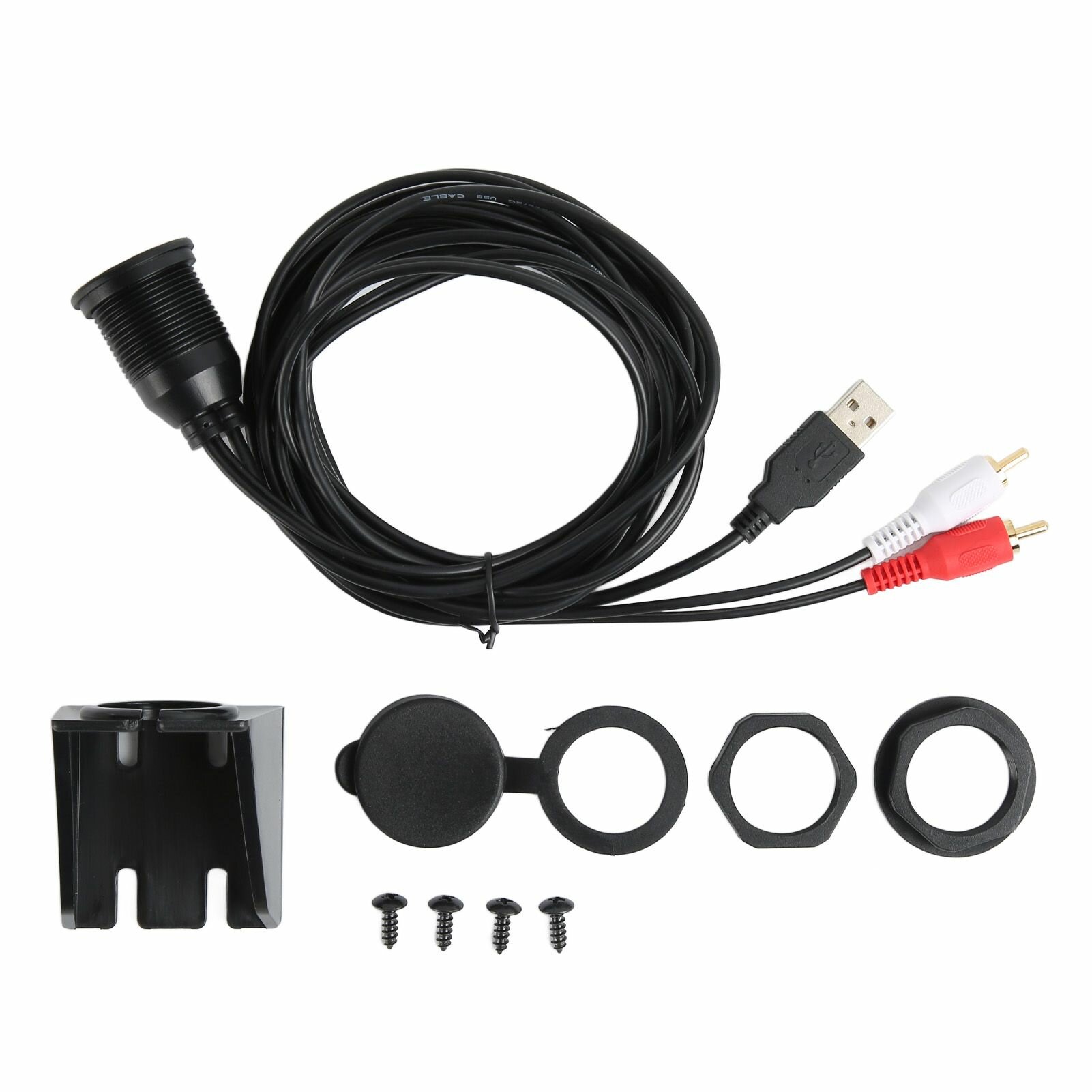 USB3.0 2 RCA+3.5мм, водонепроницаемый, скрытый монтаж, AUX