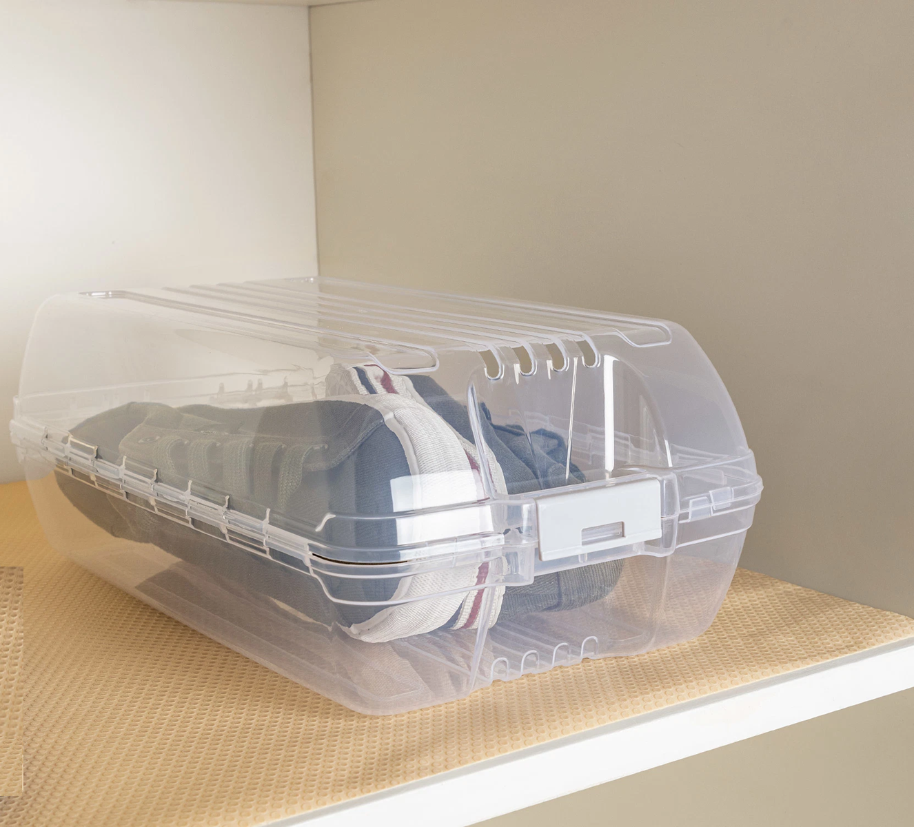 Коробки для обуви Madame Coco BENARD, прозрачные, пластик, 37x13,5x20 см, защелки