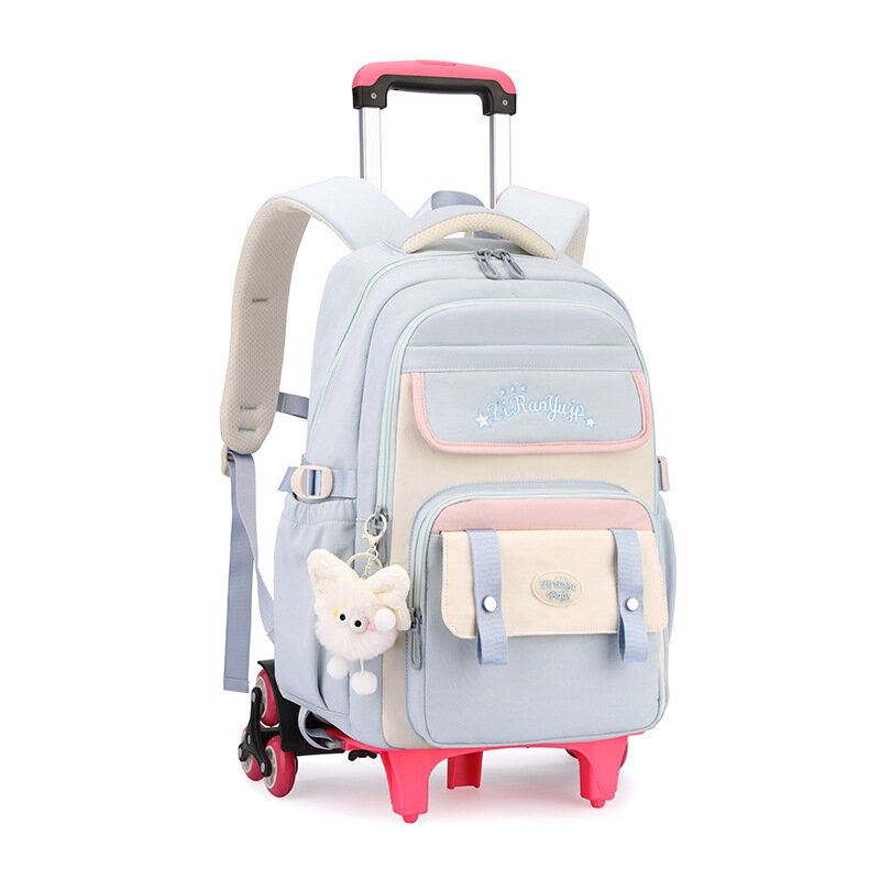 Натуральная рыба, корейская версия, школьная сумка на тележке для учащихся средней школы, модная школьная сумка на тележке большой вместимости для учащихся начальной школы 3-6 классов, легкая