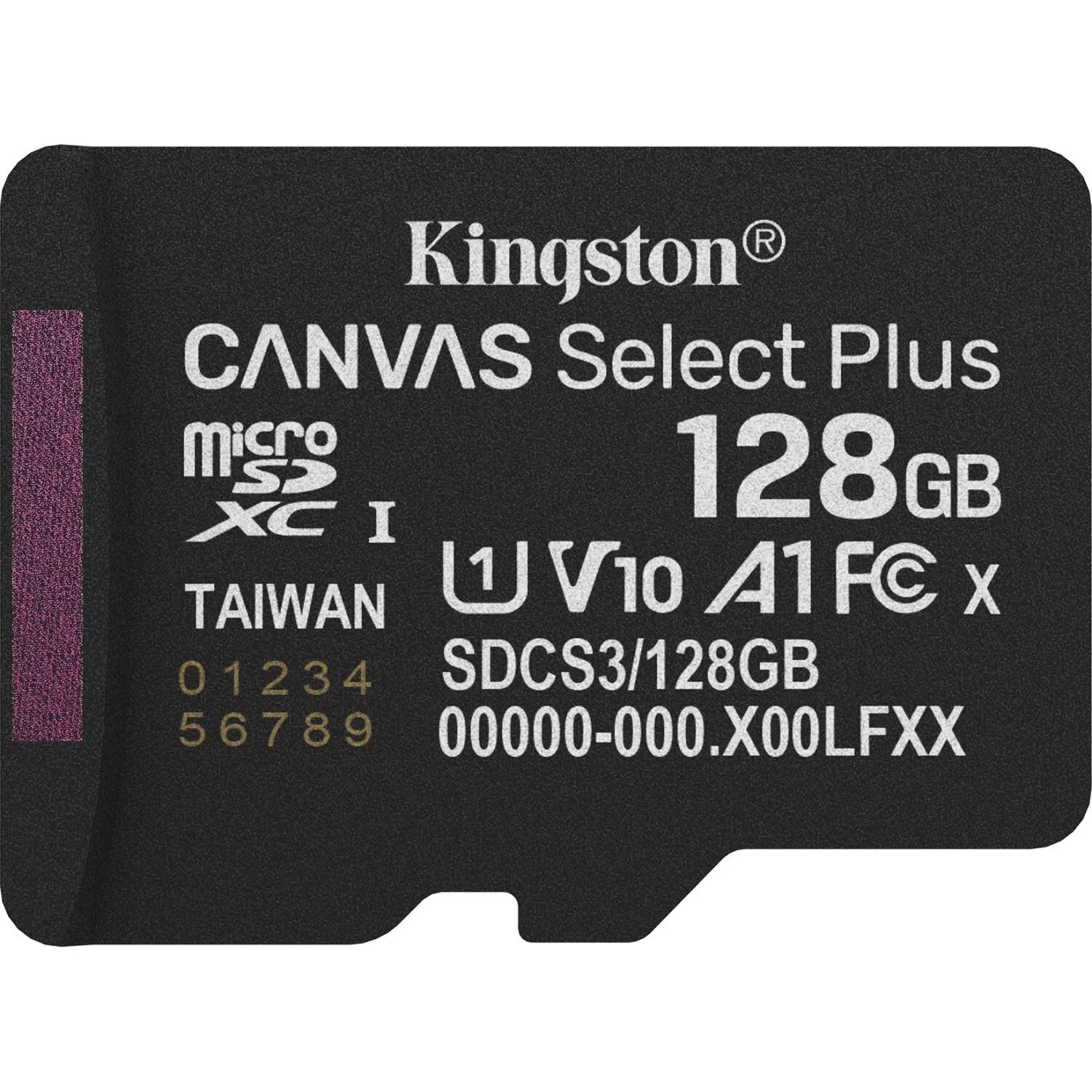 Карта памяти Kingston micro SDXC,128GB, Canvas Select Plus,150MB/s, без адапт