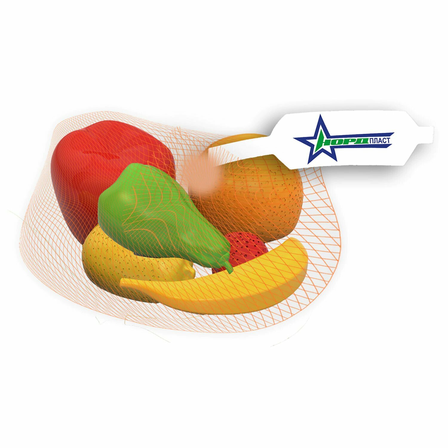 Набор игрушечный "Фрукты", пластиковый, 6 предметов, нордпласт, 2шт.