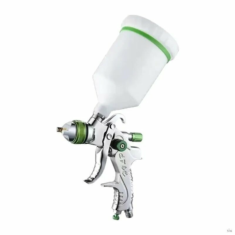 Пневматический краскопульт LVLP, гравитационная подача под давлением, черный + зеленый, калибр 1,3 мм