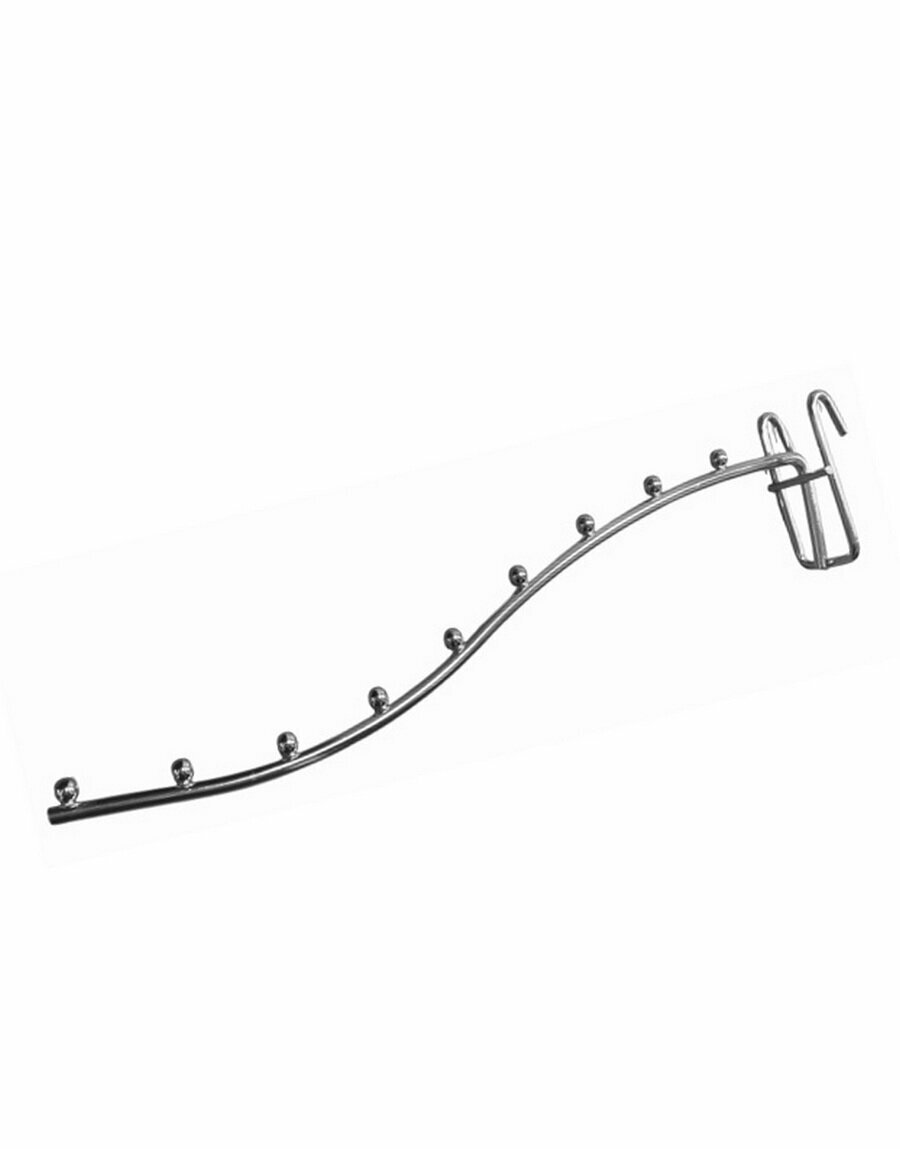 Кронштейн тонкий с 9-ю шариками для решетки сетки 350 мм, хром- 2 шт.