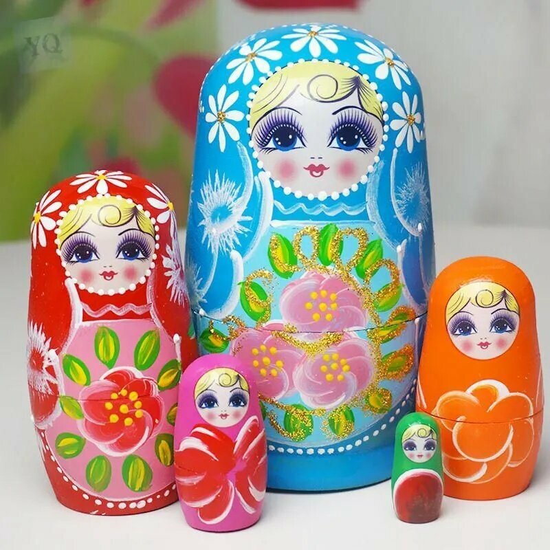 Vividorad Матрешка деревянная 5 мест 11 см ручная работа сувенир хохлома, сувенирная матрешка детская для детей в подарочной коробке