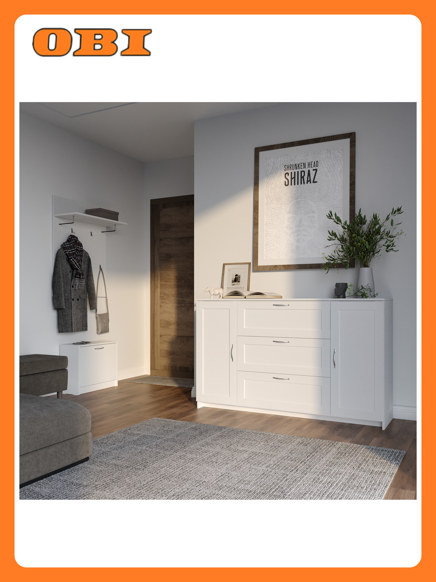 Тумба Шведский Стандарт Сириус 2 двери и 3 ящика 156х95 см белая