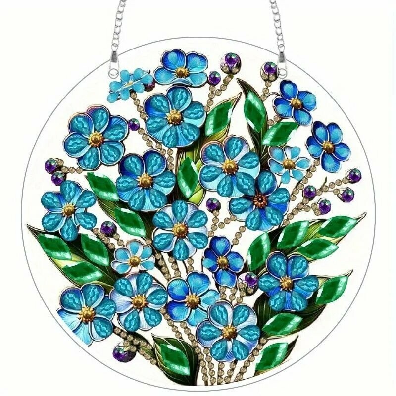 Подвески с бриллиантовой росписью, украшения для дома, односторонние бриллианты, рождественские подарки, цветочные узоры