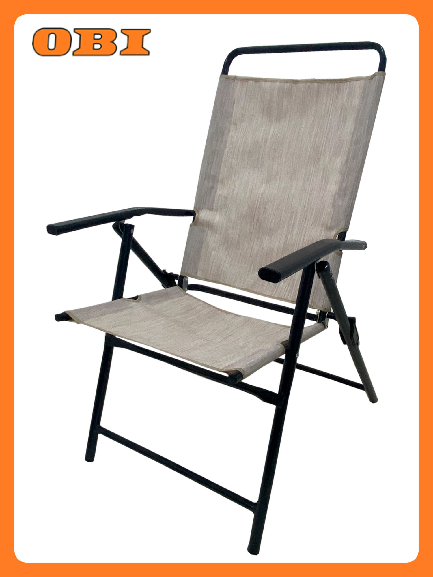 Садовое кресло Olsa, бежевое, текстиленовое, 63 см х 58,5 см х 101 см